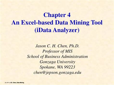 ppt chapter 4 an excel based data mining tool idata analyzer