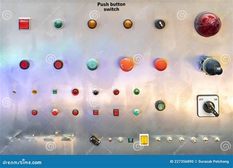 Various Electric Power Control Push Button Switch And Status Lamp Select On Off Emergency Switch