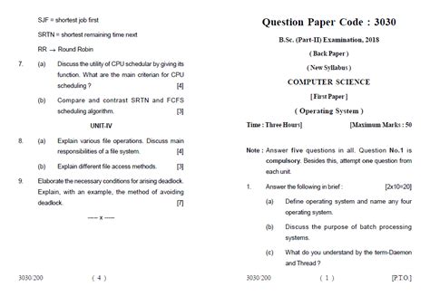 Lucknow University B Sc Part II Back Paper New Syllabus COMPUTER SCIENCE First Paper