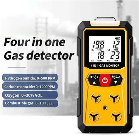 Gas Detector Meter 4 In 1 Oxygen O2 Carbon Monoxide Co H2s Ex Combustible Gas Analyzer Leak