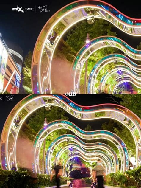 灯光互动装置分享灯光爱心环廊美陈景观！ 花瓣网