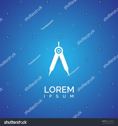 Pair Compasses Icon Pair Compasses Logo Stock Vector Royalty Free
