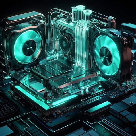 A Visual Of A Cuttingedge Graphics Card And Cooling System Premium Ai Generated Image