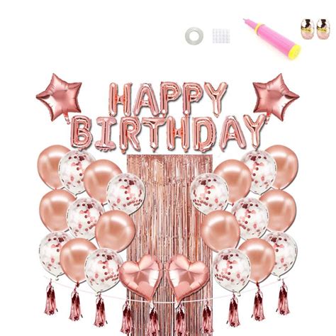 20년 8월 2주차 완구취미40위 제품해피 벌스데이 샤워 데코레이션 홈파티세트 로즈골드 1세트 2024 문구 로즈골드 취미