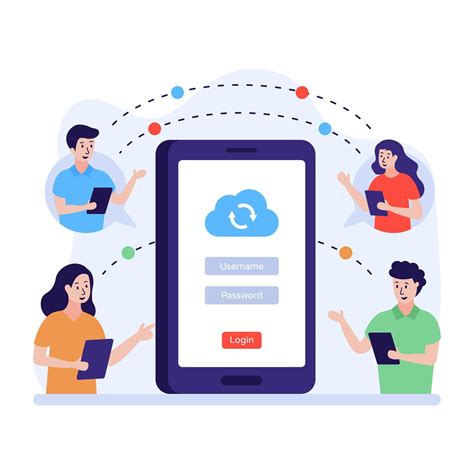 An Illustration Of Cloud Syncing In Flat Design 6369181 Vector Art At