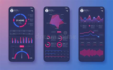 Mobile App Infographic Template With Modern Design Weekly And Annual Statistics Graphs UI UX