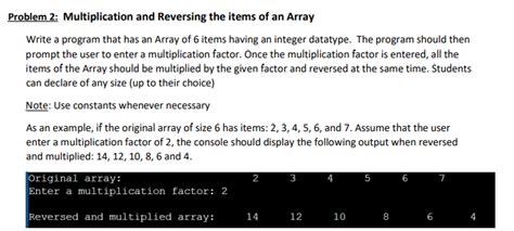 Solved Oblem 2 Multiplication And Reversing The Items Of An