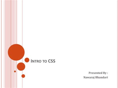 Introduction To Basics Of Css Overview Syntax And So On Pptx Web Design And Html Internet