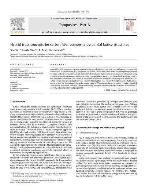 Pdf Hybrid Truss Concepts For Carbon Fiber Composite Pyramidal Lattice Structures Dokumen Tips
