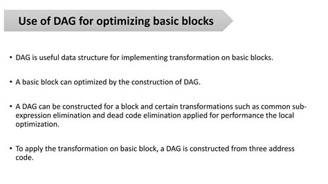 directed acyclic graph representation of basic blocks ppt
