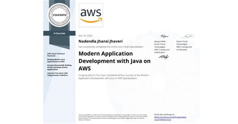 Jhansi Jhaveri Nadendla On Linkedin Completion Certificate For Modern Application Development