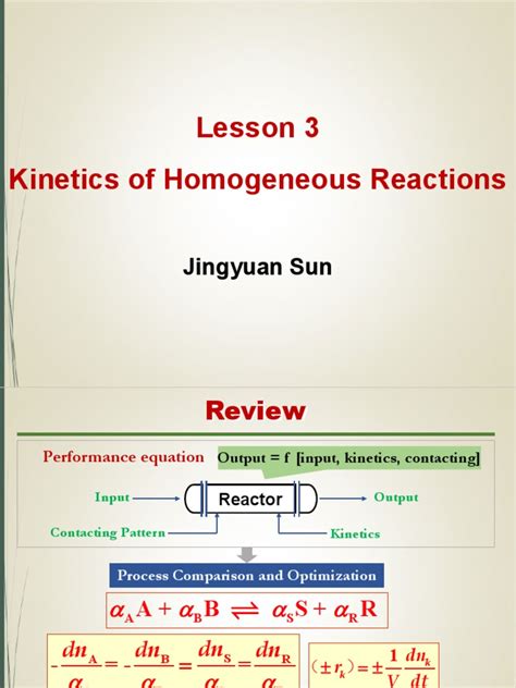 Final Versionlesson 3 Kinetics Of Homogeneous Reaction2 Pdf