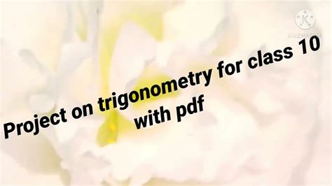 Project On Trigonometry For Class With Pdf YouTube