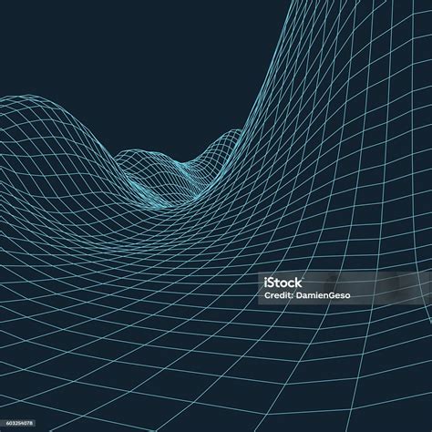 추상 벡터 가로 배경입니다 사이버 스페이스 그리드 3d 기술 일러스트레이션 0명에 대한 스톡 벡터 아트 및 기타 이미지 0명 과학 기하 도형 Istock