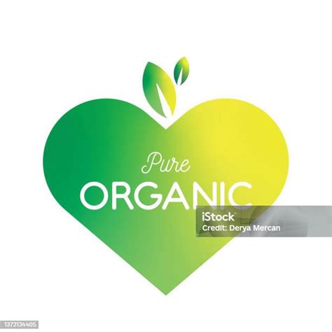 유기농 식품 라벨 심장 모양과 잎 생태 농장 바이오 식품 벡터 배지 스톡 일러스트레이터 0명에 대한 스톡 벡터 아트 및 기타 이미지 Istock