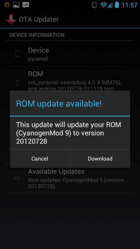 ota update center brings over the air updates for custom roms — no more