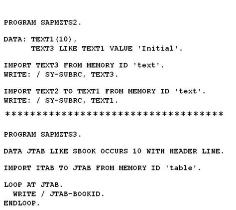 Import And Export From Abap Memory Sap Stack
