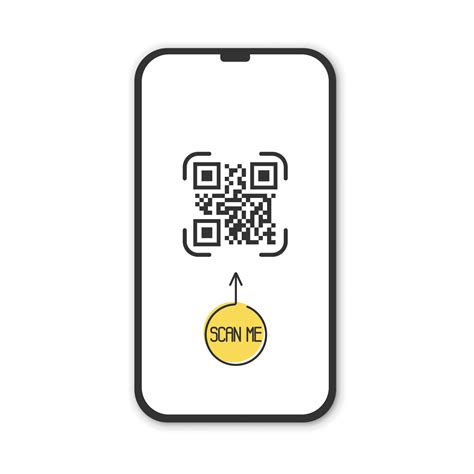 Realistic Smartphone With Qr Code Scanner Scan Me 16062019 Vector Art
