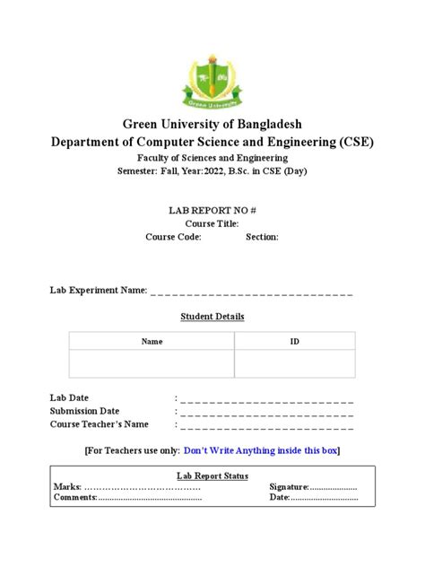 Lab Report Template Pdf Computing Computer Science