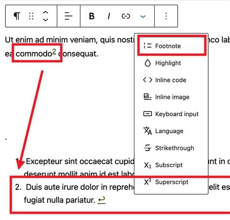 Footnotes Block Documentation