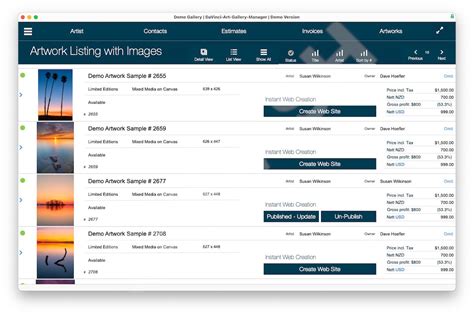 Art Gallery Software For Admin
