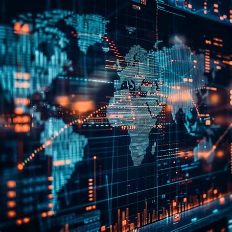 Digital World Map With Data Visualization And Analytics Elements Showcasing Global Connections