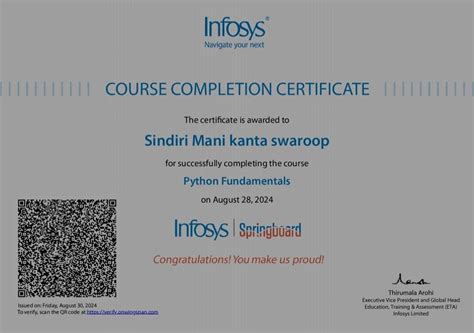 Infosysspringboard Certification Professionaldevelopment