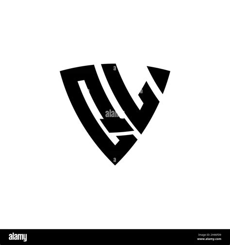 QL Monogram Logo Letter With Triangle Shield Shape Style Design Isolated On White Background