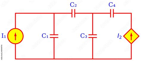 Editable Capacitive Network Circuit Diagram With Independent And