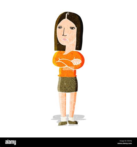 Cartoon Woman With Folded Arms Stock Vector Image And Art Alamy