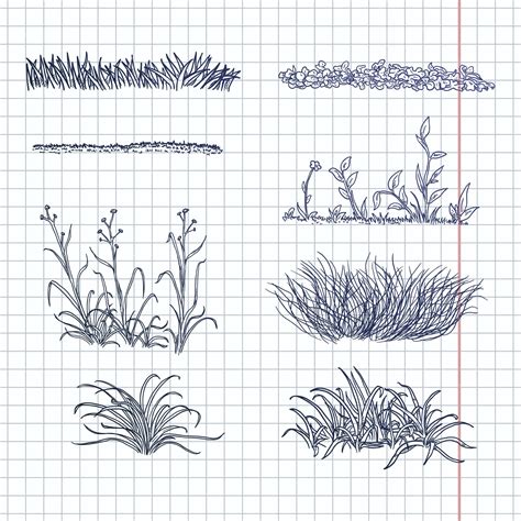 Premium Vector Vector Set Of Sketch Grass