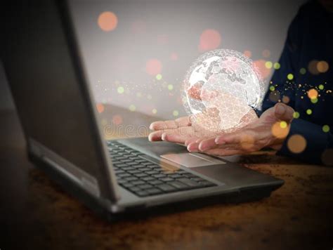 Businessman Holding Global Network Connection Big Data Analytics And Business Intelligence