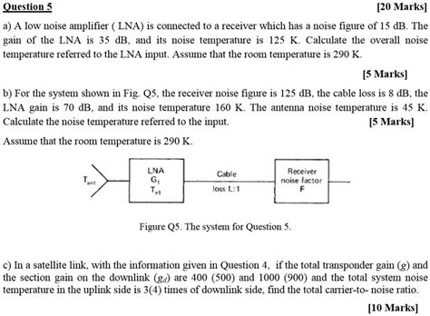 Solved Question 5 20 Marks A A Low Noise Amplifier Lna Is