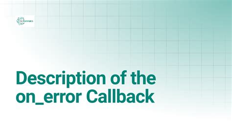 Description Of The Onerror Callback Oz Knowledge