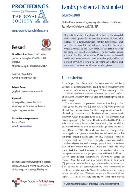 Lambs Problem At Its Simplest