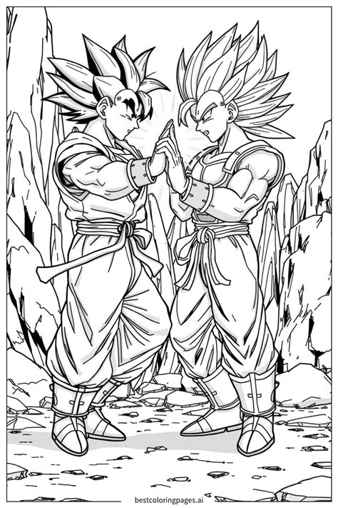 Baile De Fusión De Goku Y Vegeta Dibujos Para Colorear Gratis