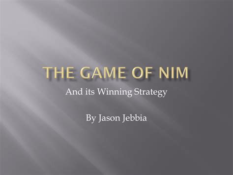Nim Game Strategy Winning With Math