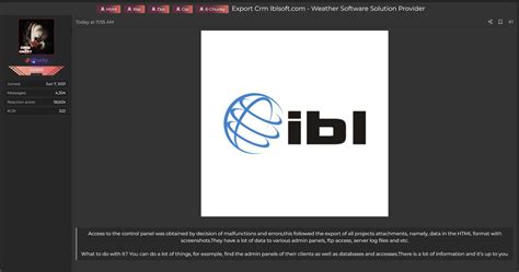 Chucky Has Allegedly Leaked The Exported Crm Data From Ibl Software
