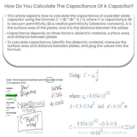 How Do You Calculate The Capacitance Of A Capacitor