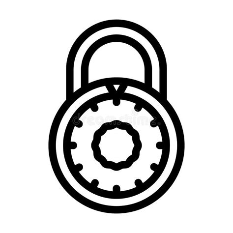 Safe Padlock Line Icon Vector Illustration Stock Illustration