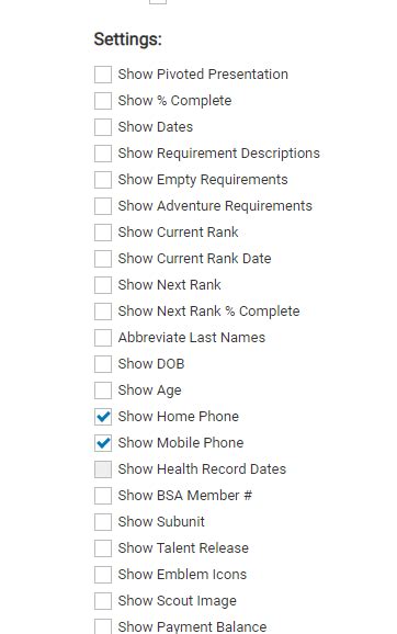 Emails In Report New Scoutbook Feature Requests Scouting Forums