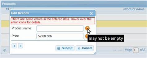 Jquery Displaying Field Specific Validation Error Messages In Jqgrid