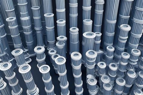 Rows Of Three Dimensional Columns Stock Illustration Premium Ai Generated Image