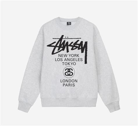 스투시 월드투어 맨투맨 에쉬헤더 S 후루츠패밀리