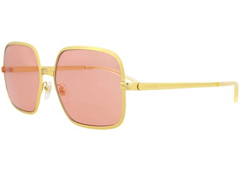 Gucci Square Frame Metal Sunglasses Goldred Gg1063s 30012261 001