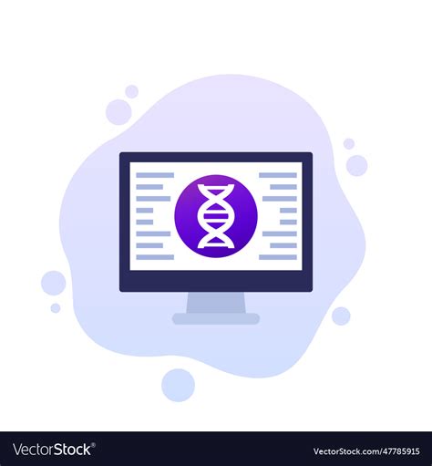 Bioinformatics Icon Analysis Of Biological Data Vector Image
