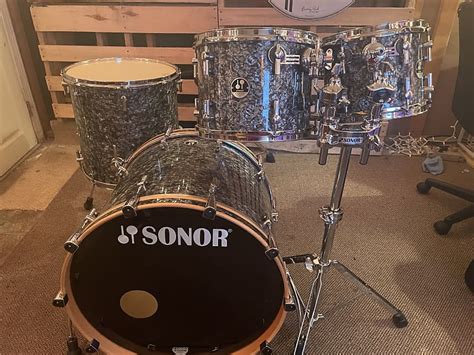 Sonor S Classix Drum Set 22101216 Black Diamond Marine Reverb