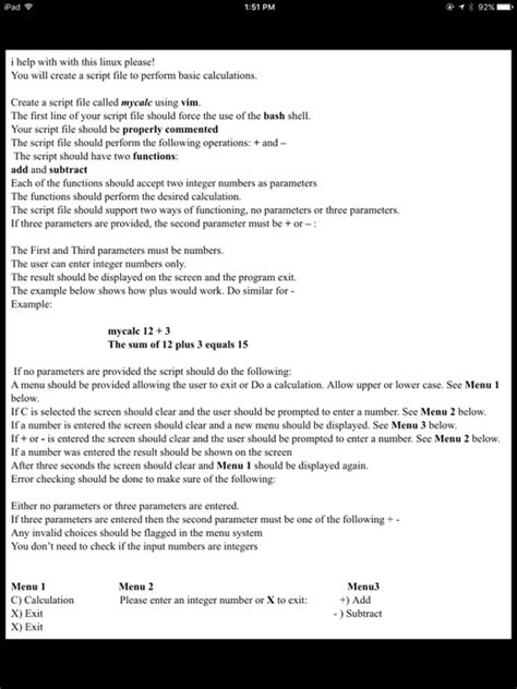 Solved I Help With With This Linux Please You Will Create