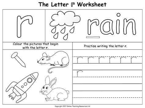 The Letter R Worksheet English Reception Worksheets Library