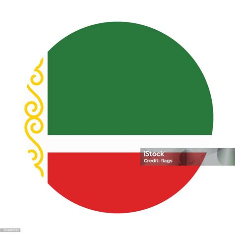 체첸 국기입니다 체첸 국기 체첸 서클 플래그입니다 버튼 플래그 아이콘입니다 표준 색상 원 아이콘 플래그입니다 컴퓨터 일러스트레이션 디지털 일러스트레이션 벡터 일러스트 레이